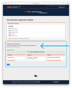 Check Your Status - UT San Antonio